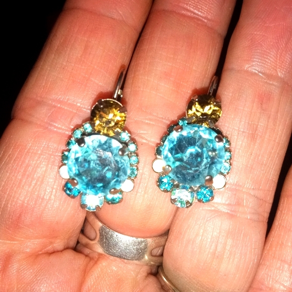 Sorrelli | Jewelry | Sorrelli Sky Blue Peach Crystal Earrings ...